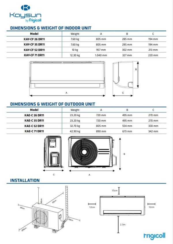 Aire Acondicionado Split Kaysun52 - Instalaciones Térmica Soliva S.L.